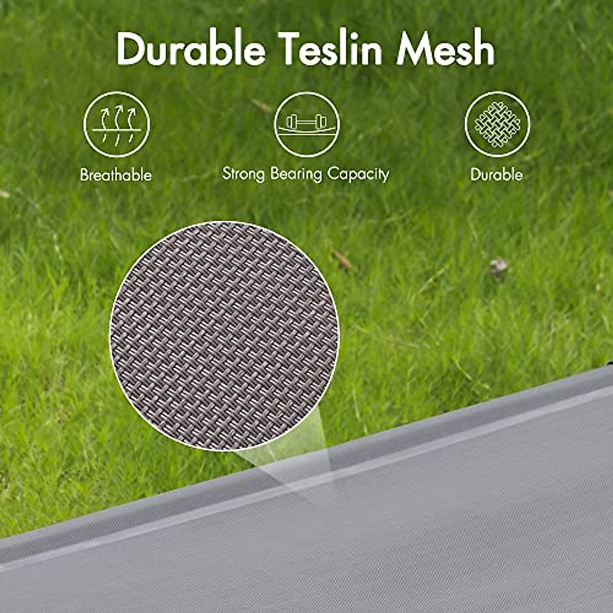 Outdoor Elevated Dog Bed Raised Dog Cots Beds for Large Dogs Indoor & Outdoor Pet Hammock Bed with Frame with Breathable Mesh (Medium, Grey)