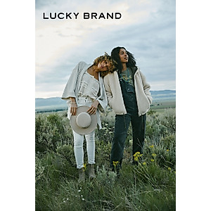 Lucky Brand Girls Plush Glitter Bow Moccasin Slippers, Rubber Sole Indoor Outdoor House Shoes, Kids Bedroom Slipper Moccasins, Tan, Size 2-3