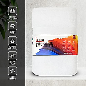 Premium White Bath Towels Set - [Pack of 8] 100% Cotton Highly Absorbent 2 Bath Towelsel, 2 Hand Tows and 4 Washcloths + Bath Sheets – Pack of 2, 35x70 Inches Large Bath Sheet Towel