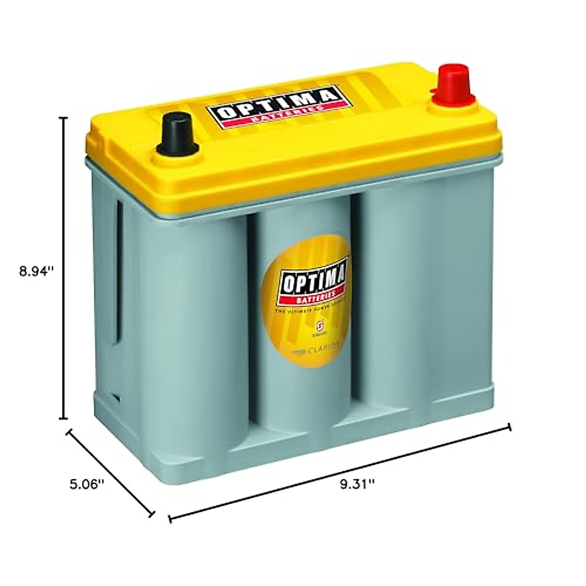 OPTIMA Batteries High Performance D51R YellowTop Dual Purpose Sealed AGM Car, Truck and SUV Battery, 450 CCA, Maintenance Free, Versitile Mounting