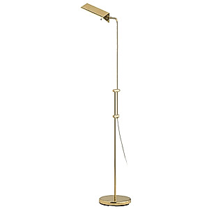 Regency Hill Tony Traditional Adjustable Pharmacy Floor Lamp Standing with USB Charging Port 54" Tall Brass Gold Metal Rotating Head Decor for Living Room Reading House Bedroom Home Office