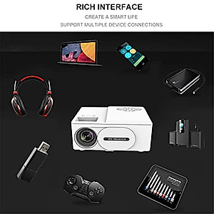 QFWCJ Portable Mini Projector PTY60 Support 1080P LED Home Theater Media Mobile Player Home Office Video Projector (Color : Black Mirroring, Size : 139 * 102 * 63mm)