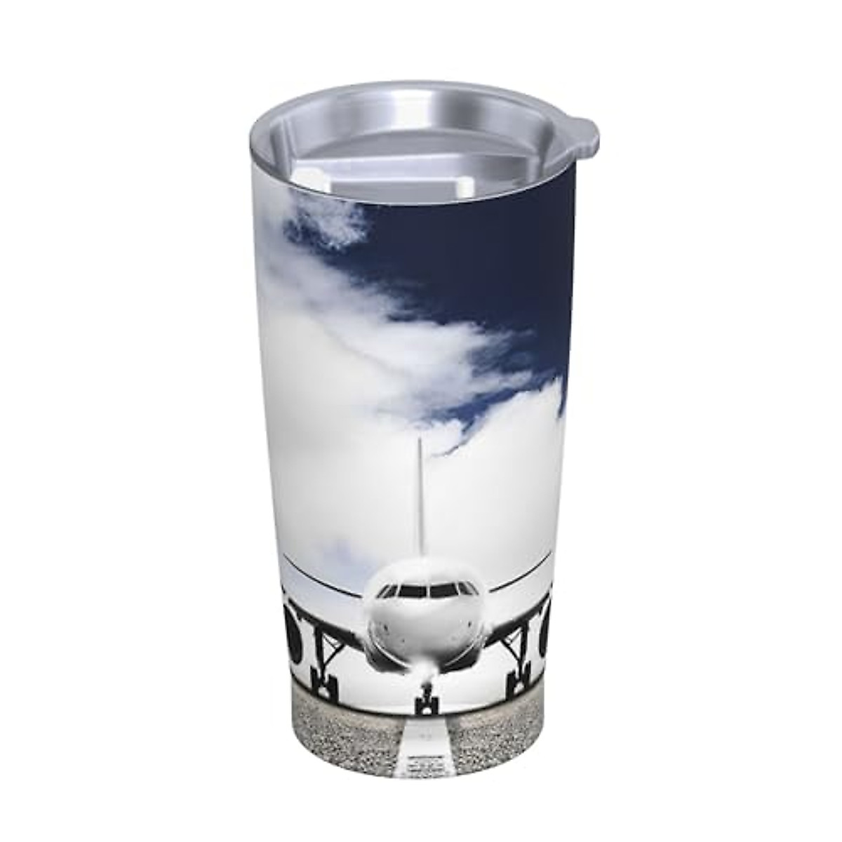 20oz Insulated Tumblers with Lids and Straws Aircraft Plane Stainless Steel Coffee Tumbler Cup Double Wall Vacuum Travel Coffee Mugs for Home, Office, Outdoor