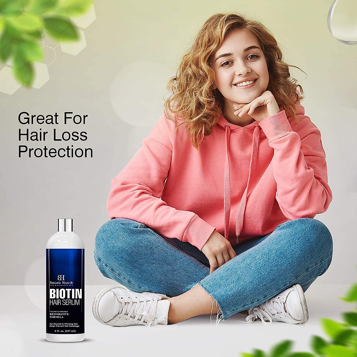 Botanic Hearth Tea Tree Shampoo & Conditioner Set (16 oz each) and Biotin Hair Serum (4 oz) Bundle