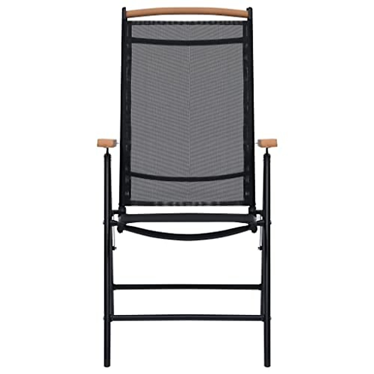 Folding Patio Chairs 2 pcs,Outdoor Dining Chairs,Camping Chair, Garden Chair,Assembly Required,Can be Used for Deck, Apartment Balcony, poolside, Camping, Fishing, Aluminum and Textilene Black