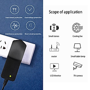 Snsnlent 12V 1A Power Adapter AC 100-240V to DC 12V 1000mA Power Supply Adapter 12V 12W Adapter DC Connector Jack 5.5mmx2.1mm for LED Strip Lights, Audio/Video