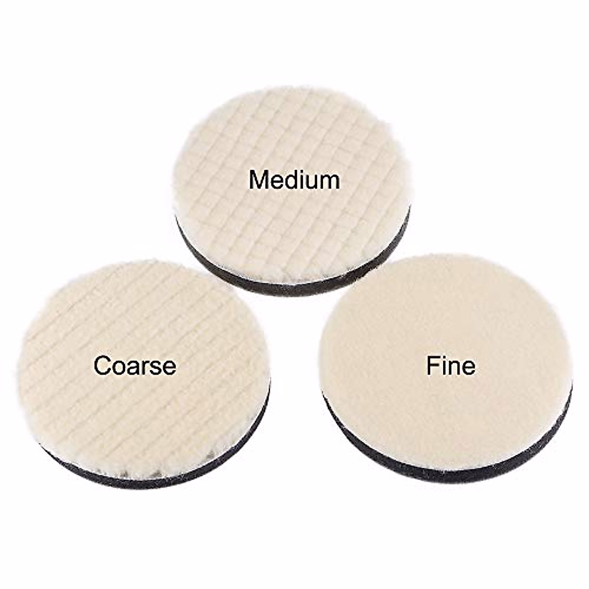 uxcell 3" Wool Felt Sponge Polishing Pad Hook and Loop Buffing Wheel Coarse Polishing for Orbital Polisher Buffer 4 Pcs