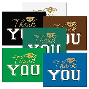 Current School Colors Graduation Thank You Note Card Set Red & Gold Foil - Set of 40, Envelopes Included, 4-1/4" x 5-1/2", Blank Inside, Value Pack