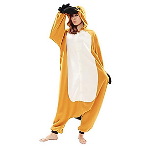 SAZAC Platypus Kigurumi - Onesie Jumpsuit Halloween Costume (Adults, Brown)