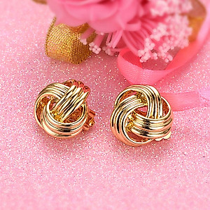 JOLCHIF Love Knot Clip On Earrings for Women Non Piercing Ears 18K Gold Plated Earrings Clip Jewelry Gifts