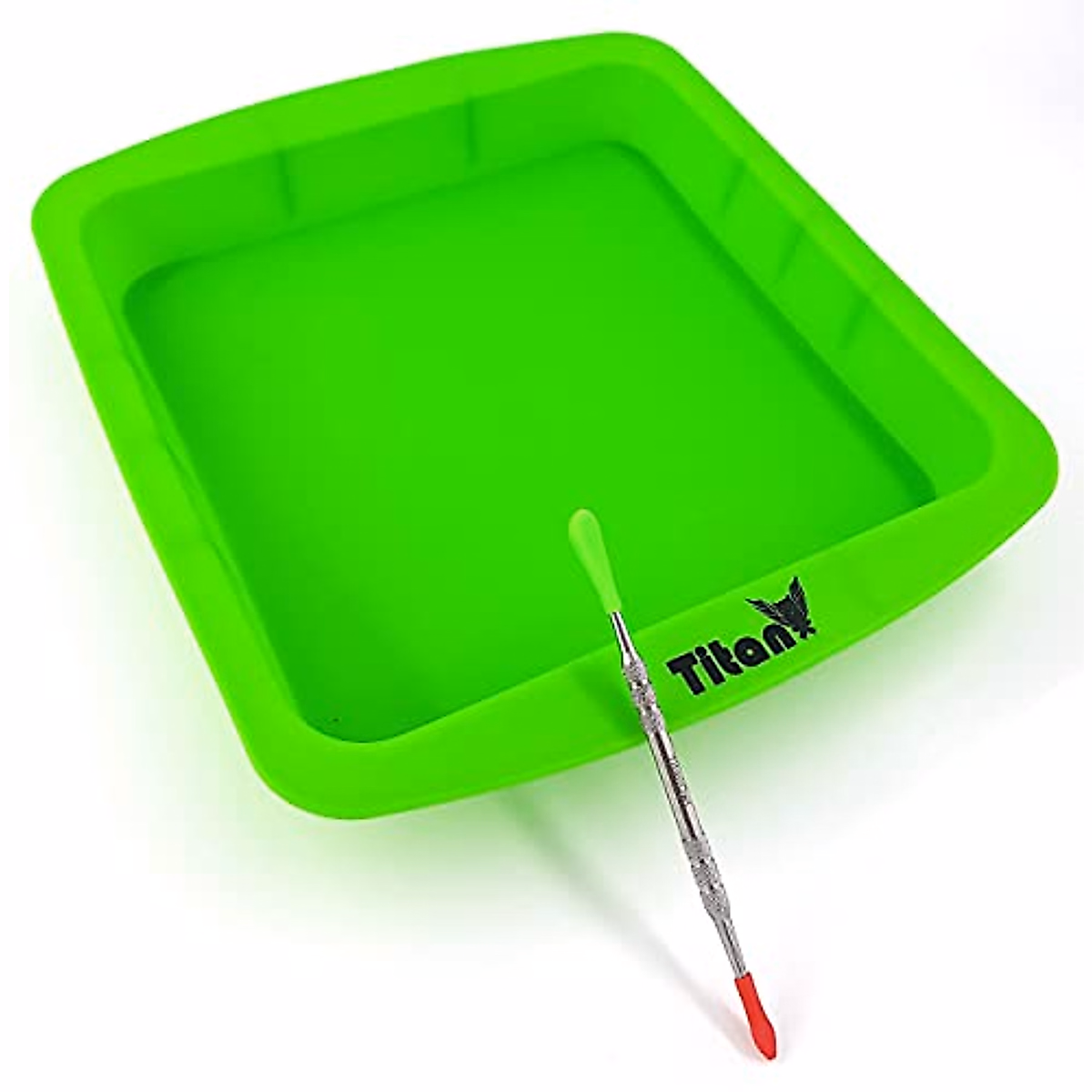 Silicone Tray Pan Cake Pastry Container approx 8"x8" with two 4.75 inch Scrape Carving Tool