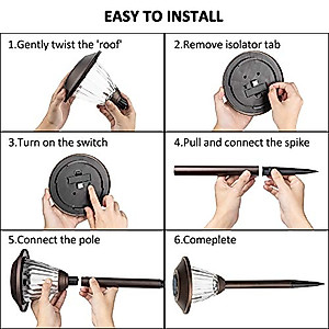 SOLPEX Solar Pathway Lights Outdoor, 6 Pack Solar Powered Garden Lights, Automatic Glass Metal Waterproof Solar Landscape Lights for Landscape, Lawn, Pathway, Walkway and Driveway(Warm White)