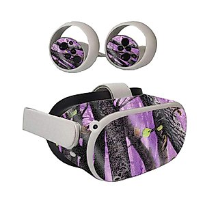 MightySkins Glossy Glitter Skin Compatible with Oculus Quest 2 - Purple Tree Camo | Protective, Durable High-Gloss Glitter Finish | Easy to Apply, Remove, and Change Styles | Made in The USA