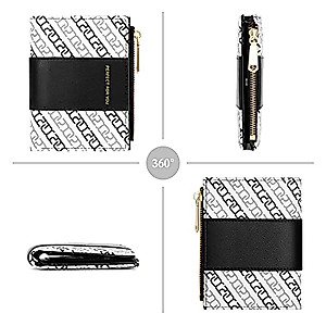 VOCUS Small Wallet for Women Bifold Leather Coin Purse Card Holder Wallet with Zipper Coin Pocket ID Window