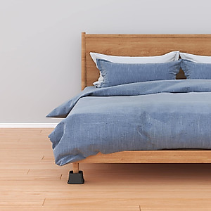 Whynonap Bed Risers 2 Inch Heavy Duty Bed Elevators, Set of 6 Lifts Up 2000 lbs Furniture Riser for Sofa and Table, Black