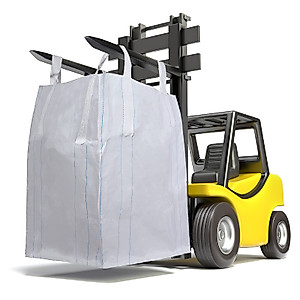 6 Pcs FIBC Bulk Bags 35" L x 35" W x 43" H, Holds Up To 3300 Lbs (SWL) Woven Polypropylene Sack for Dumpster, Feed Grain, Construction, Gravel, Waste Management, Sand Bags With 4 Lift Loops
