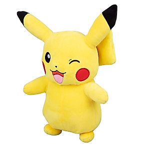 Pokemon 12" Large Winking Pikachu Plush - Officially Licensed - Generation 1 Figure - Authentic Soft Stuffed Animal Toy - Valentine's Day & Easter Basket Stuffer Gift for Kids, Boys, Girls - 2+