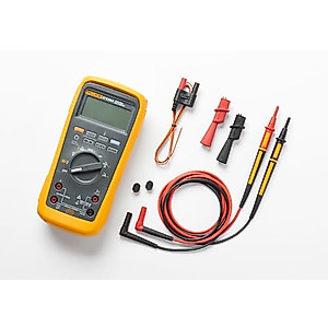 Fluke 87V MAX True-RMS Digital Multimeter, Rugged, Waterproof and Dustproof IP67 Rated, Up to 800 Hour Battery Capacity, Built-In Thermometer, Withstands Drops Up To 13 Feet, Includes TL175 Test Leads