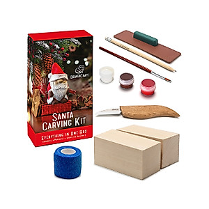 BeaverCraft DIY06 Santa Whittling Kit – Wood Carving Kit for Beginners – Wood Carving Tools Set, DIY Crafts for Adults – Woodworking Kits for Kids&Teens – Hobby Kits for Adults, Woodworking Gifts