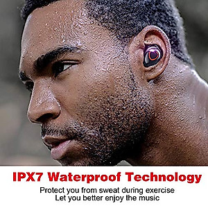Ivishow® Wireless Earbuds CVC 8.0 Noise Cancelling Bluetooth 5.0 Headphones with LED Display Charging Case IPX7 Waterproof Wireless Earphones Compatible iPhone Samsung Android