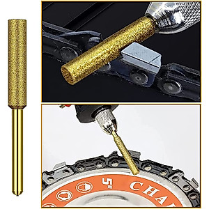 Chainsaw Sharpening Attachment Kit with Angle Guide And Diamond Burr Grinding Stone Files Blade Teeth Sharpener Set (8PCS), Drill Power Tool Accessories