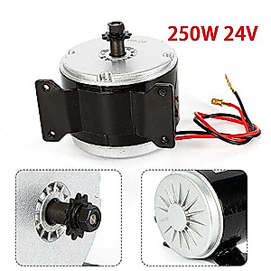 Electric Motor, 250W 24V DC Electric Brush Motor for DIY Electric Scooter E Bike Go Kart Mini Bike Quad