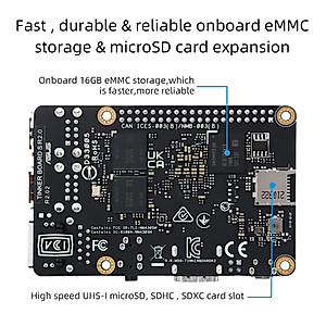Tinker Board S R2.0 Single Board Computer RK3288 SoC 1.8GHz Quad Core CPU, 600MHz Mali-T764 GPU, 2GB LPDDR3 & 16GB eMMC Motherboard