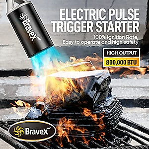 Propane Torch Weed Torch Weed Burner - Electronic Automatic Ignition, 800 000 BTU Propane Weed Torch with 10FT Hose, Push Button Electronic Spark Generating Powered by AAA Battery (not include）