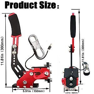 Obokidly Upgrade USB Handbrake Support G920 Compatible With XBOX ONE/XBOX ONE S For Simracing Game Sim Rig ; And Suitable For PC (Red-2)