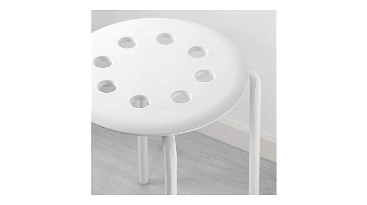 Ikea Marius White Stool - Stackable & Durable