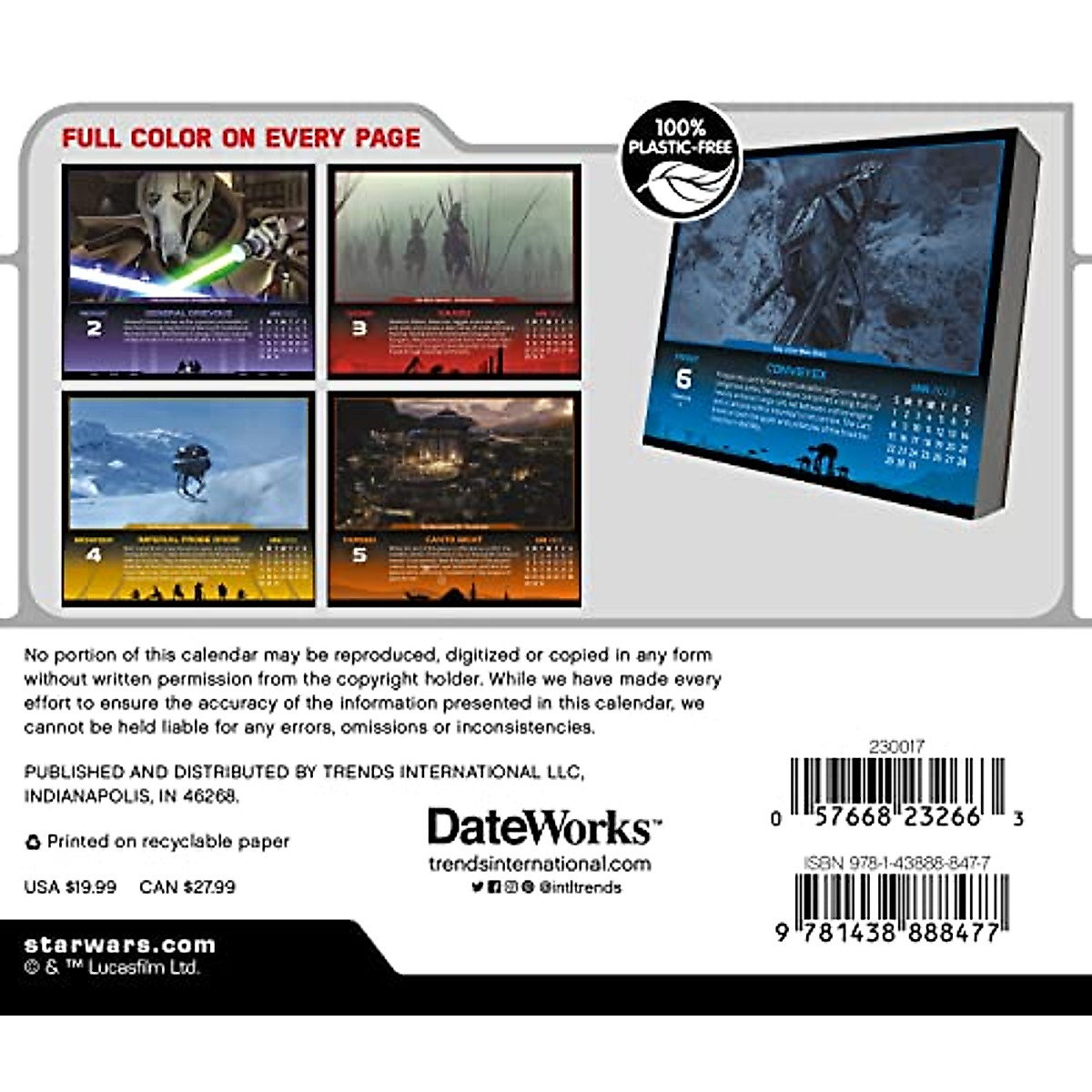 2023 Star Wars: Saga Day-at-a-Time Box Calendar