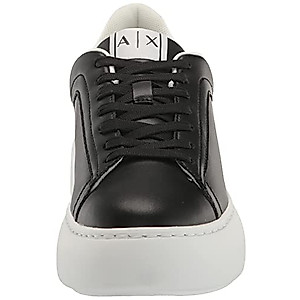 A|X ARMANI EXCHANGE Women's Super Platform Sneakers, Black, 9