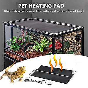 2 Pack 14 W Reptile Heating Pad Under Tank Heater Tank Warmer with Temperature Control, Power Adjustment Terrarium Heater Heat Mat for Reptiles Turtle Tortoise Snakes Lizard