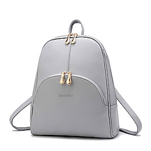 Nevenka Backpack Purse for Women Casual Shoulder Bag PU Leather Zipper Closure Adjustable Strap