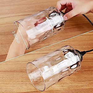 Canomo 3 Packs Hammered Glass Light Shade Cylinder Water Ripple Glass Lamp Shade Replacement 6 Inch Height Fit 2-1/4 Fitter for Wall Lamps Chandeliers or Ceiling Lamps