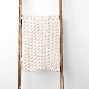 Aston & Arden Waffle Weave Blanket - 100% Ringspun Cotton All Season Throws, Luxury Hotel Quality, Soft on Skin, Breathable, Heavyweight 450 GSM for Bed, Sofa, and Chair, Throw, Beige
