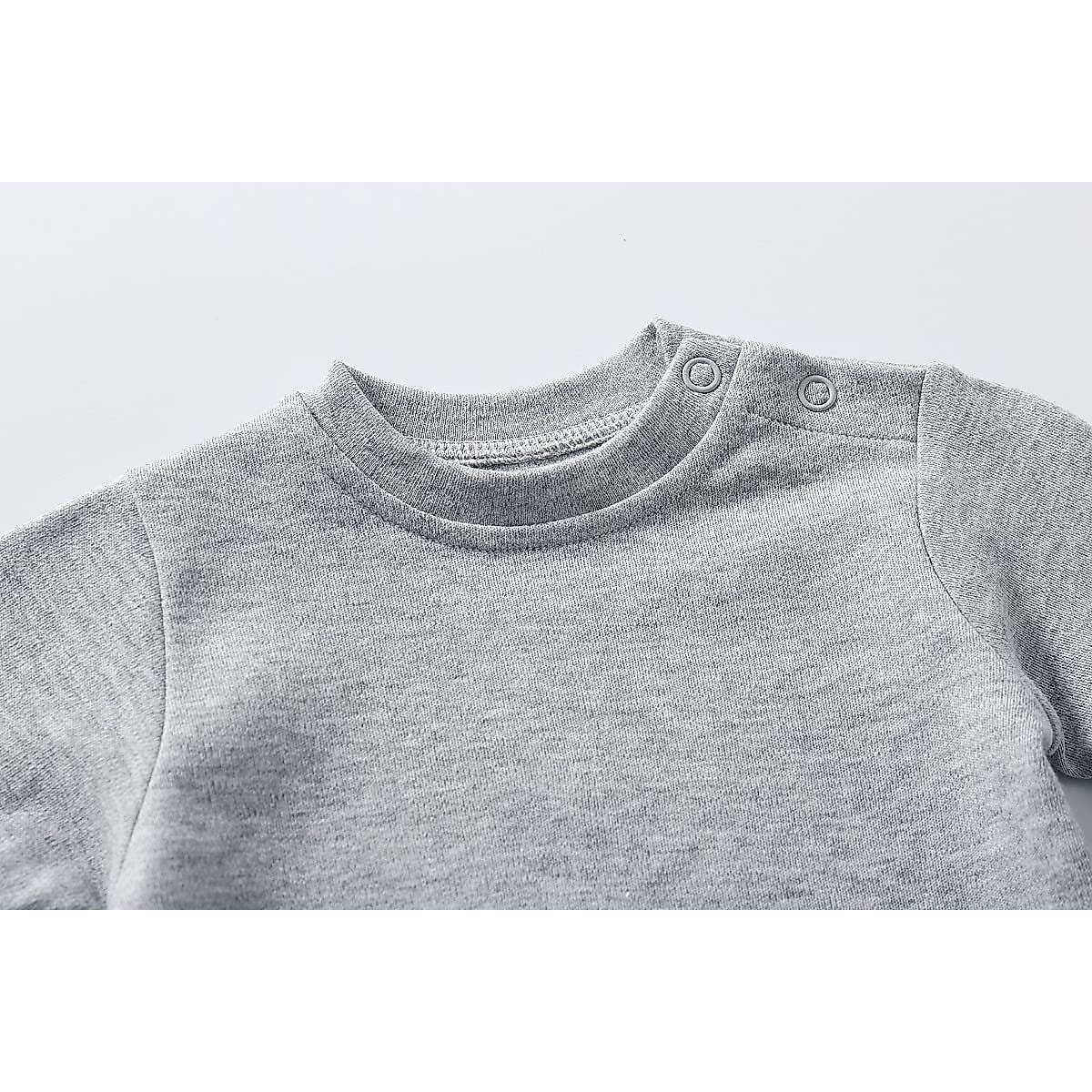 AdaliaFaye Unisex baby and Toddler Boys Girls'Cotton Long Sleeve Basic round neck solid sweatshirt Tee Shirts