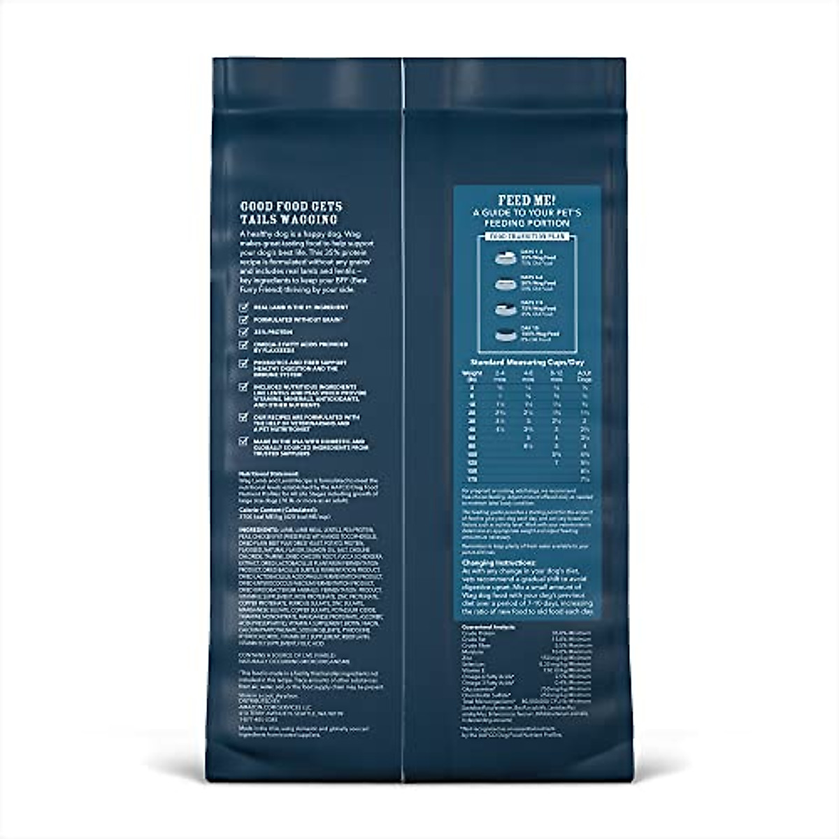 Amazon Brand - Wag Dry Dog Food Lamb & Lentil Recipe, 4 lb. Bag