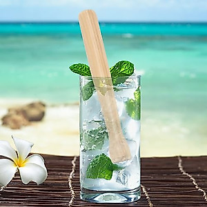OGGI Long Muddler for Cocktails, Wooden, 8.5"/22cm - Ideal Bartender Accessories, Cocktail Accessories, Drink Muddler, Wood Muddler