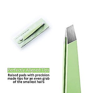 Precision Slant Tweezers for Eyebrows, Facial Hair & Ingrown Hair Removal