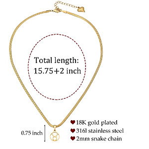 TGOLM Taurus Sign Choker Necklace Spiritual Horoscope Jewelry Birthday Gift Gold Plated Stainless Steel Snake Chain
