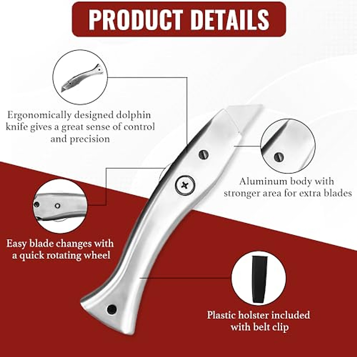 Zimpty 2PCS Delphin dolphin knife Carpet Fitter Professional Tool- Box Cutter