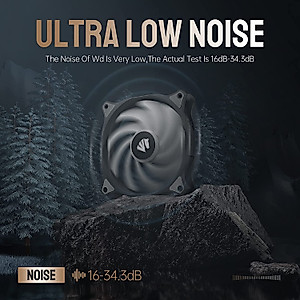 ASIAHORSE WD-001 Series 120mm Case Fan with Controller, Black 5V ARGB Motherboard Computer Case Fans Quiet High Airflow Adjustable Light Effect Computer Cooling Fan, 5 Pack