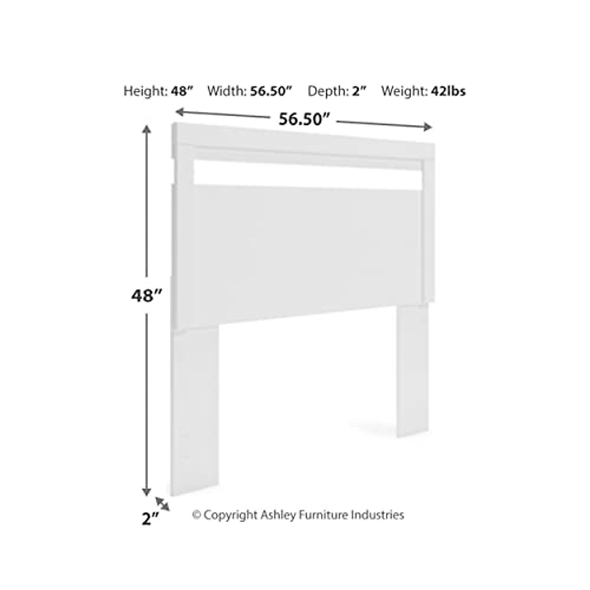 Signature Design by Ashley Flannia Modern Panel Headboard ONLY, Full, White