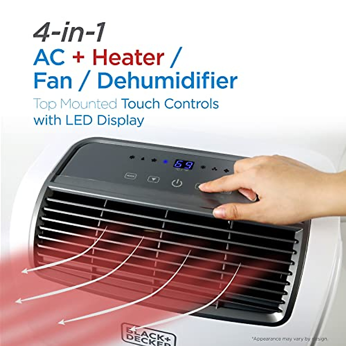 BLACK+DECKER Air Conditioner, 12,000 BTU Air Conditioner, White & Air Conditioner, 14,000 BTU Air Conditioner Portable for Room up to 700 Sq. Ft. with Remote Control, White