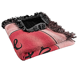 LOGOVISION I Love Lucy Blanket, 50"x60" 3D Logo Woven Tapestry Cotton Blend Fringed Throw
