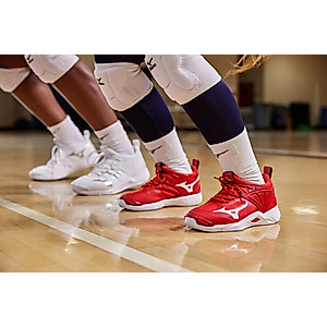 Mizuno Women's Wave Momentum 2 | Women's Indoor Volleyball Shoe | Red/White | US Women's 10.5
