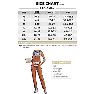 Women's Casual Adjustable Denim Bib Overalls Jeans Pants Fashion Loose Overall Jumpsuits Brown Size X-Large