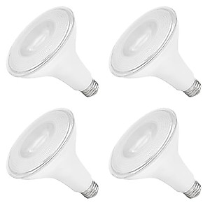 Maxxima PAR38 LED Indoor/Outdoor Light Bulbs - 3000K Warm White Light, 1275 Lumens, 15 Watts, 100 Watt Equivalent Dimmable Flood Light, 90 CRI, Energy Star, Wet-Rated for Outdoor Security Use - 4 Pack