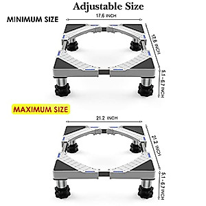 SEISSO Washing Machine Base Stand, with 4 Heavy Duty Adjustable Feet, Universal Multi-functional Base Holder for Dryer Refrigerator Furniture Washing Machine, Max Load 770 LB (350 KG)
